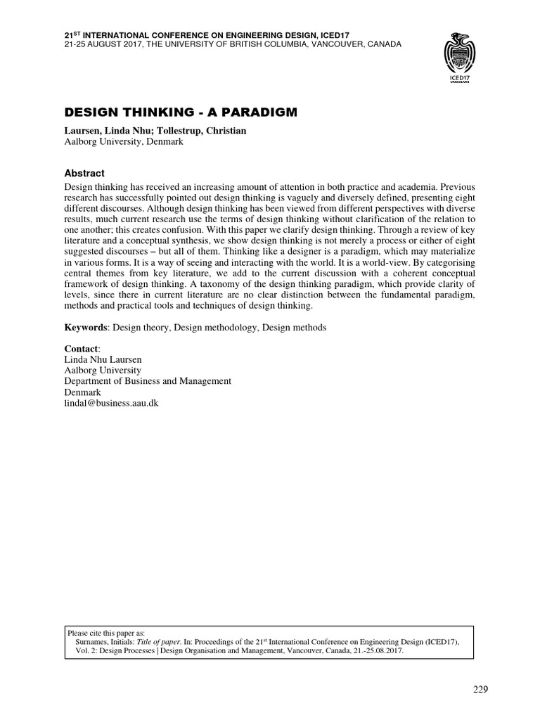Design Thinking A Paradigm | PDF | Design Thinking | Thought