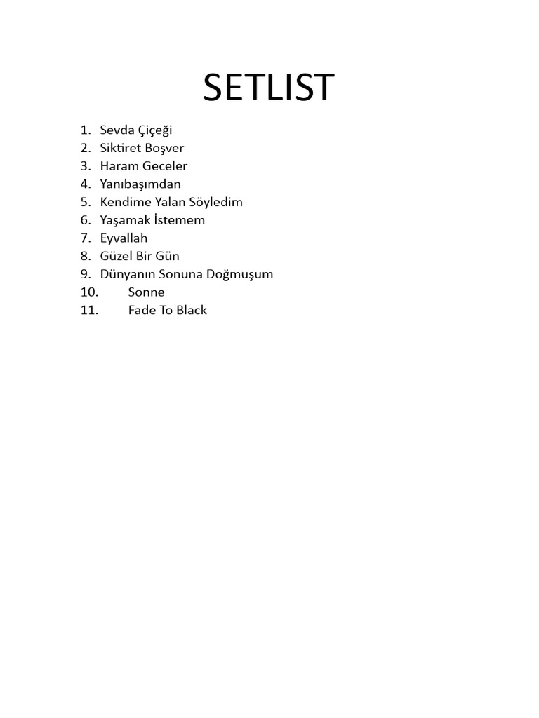 25.12.23 Spear Setlist | PDF