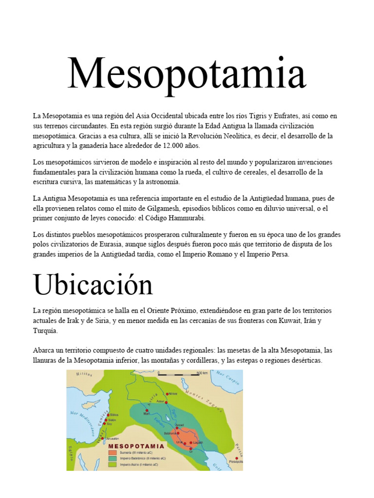 Mesopotamia | PDF | Mesopotamia | Sumeria