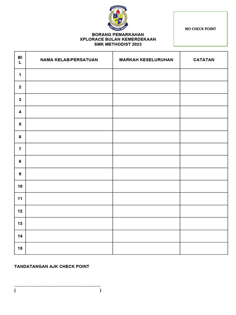 Borang Pemarkahan Checkpoit | PDF | Technology & Engineering