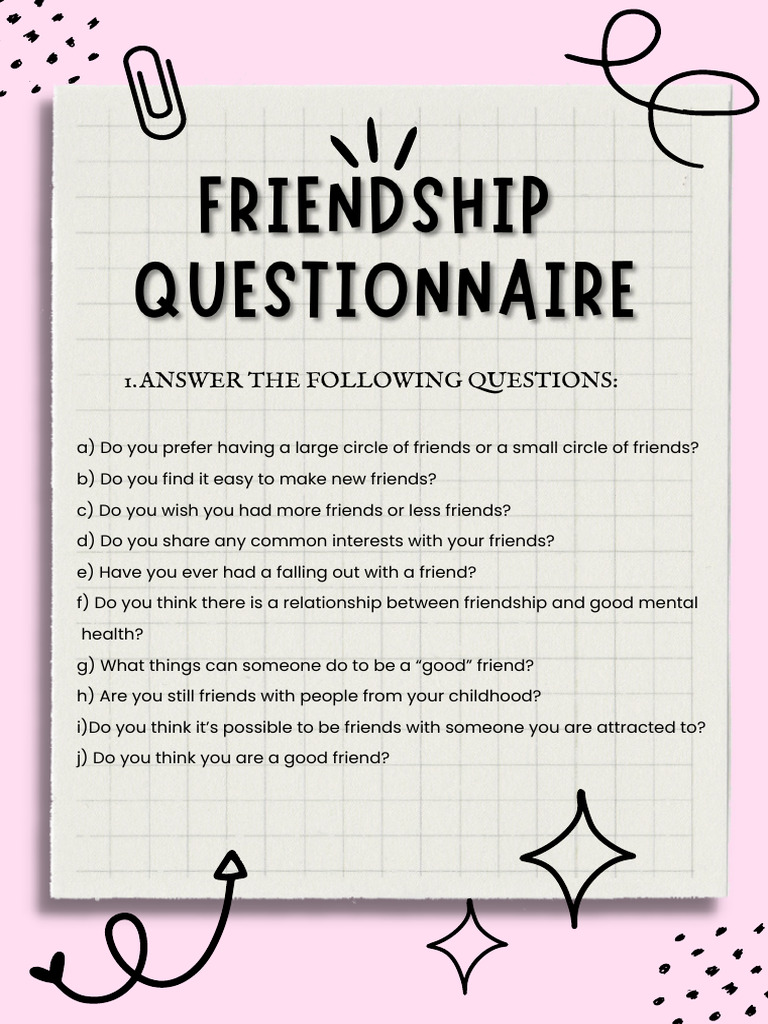 Friendship Questionnaire | PDF