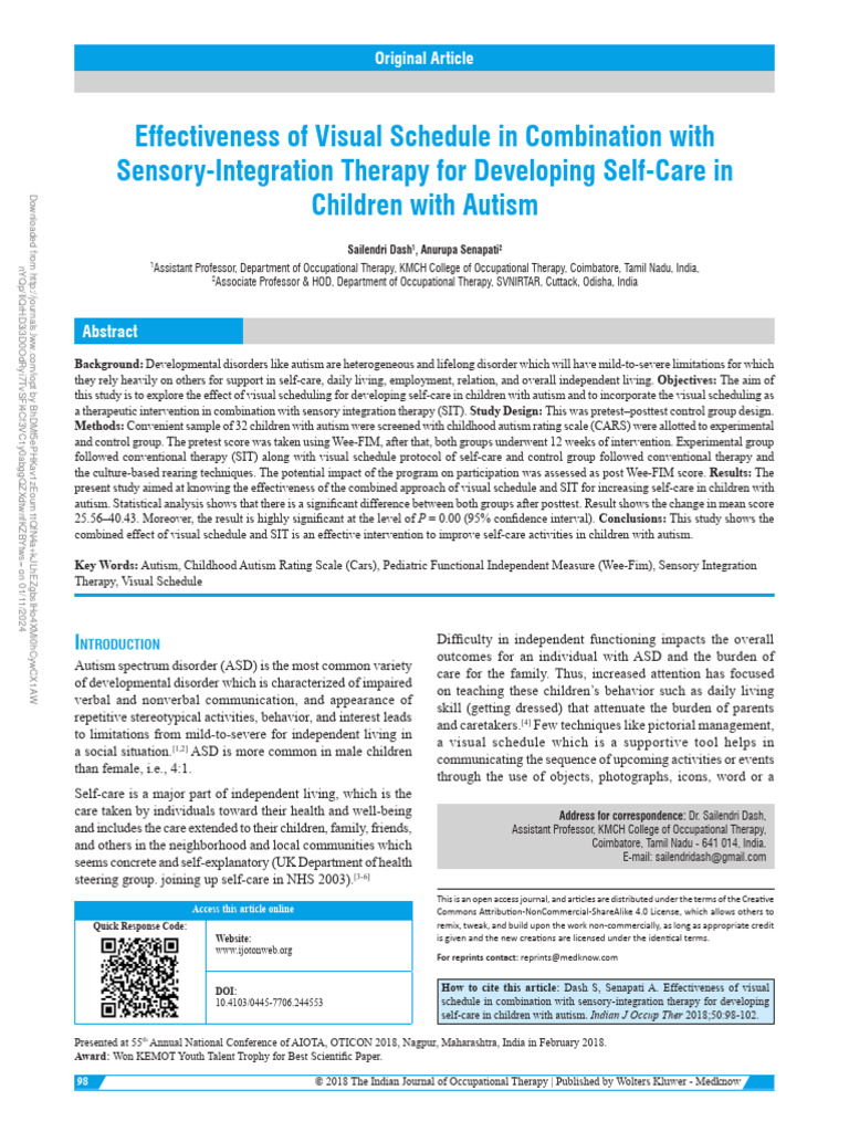 Effectiveness of Visual Schedule in Combination.7 | PDF | Autism ...