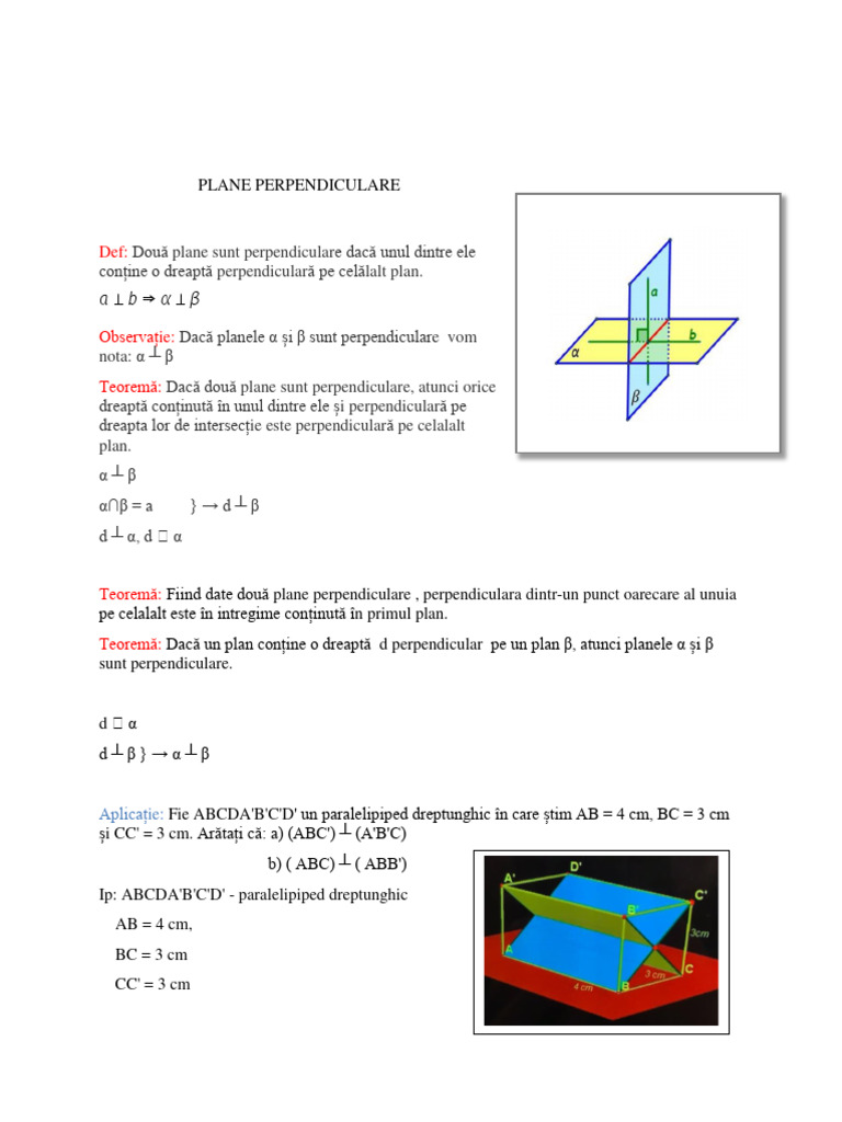 Plane Perpendiculare | PDF