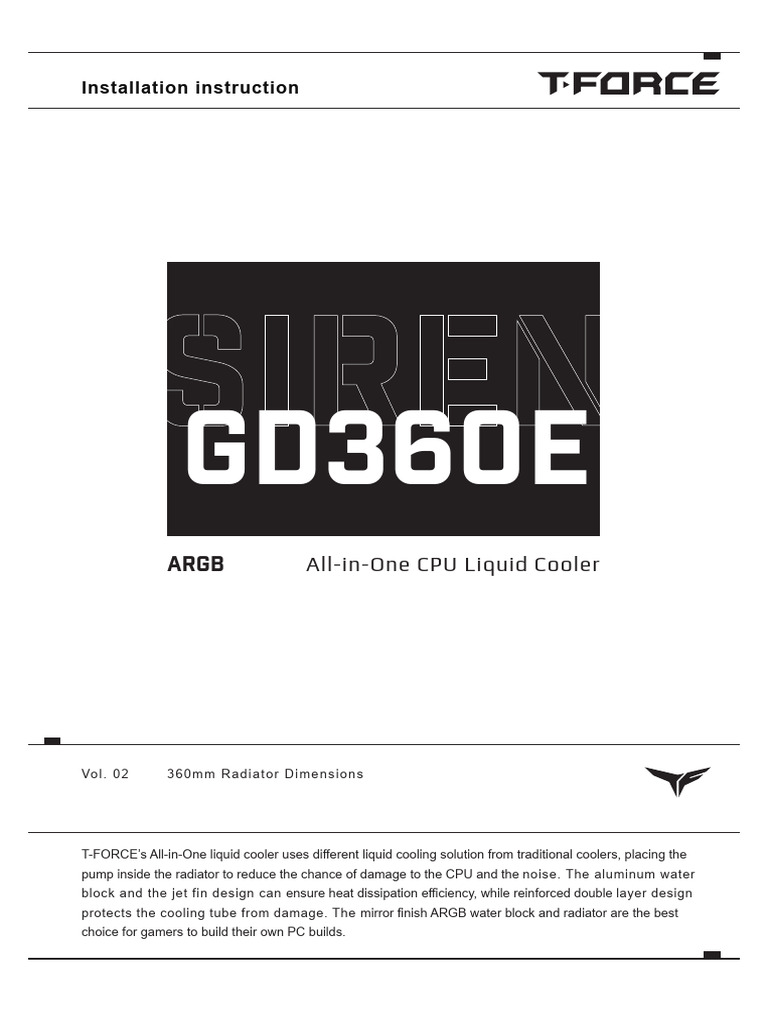 AIO Liquid Cooler Installation Guide | PDF | Manufactured Goods ...
