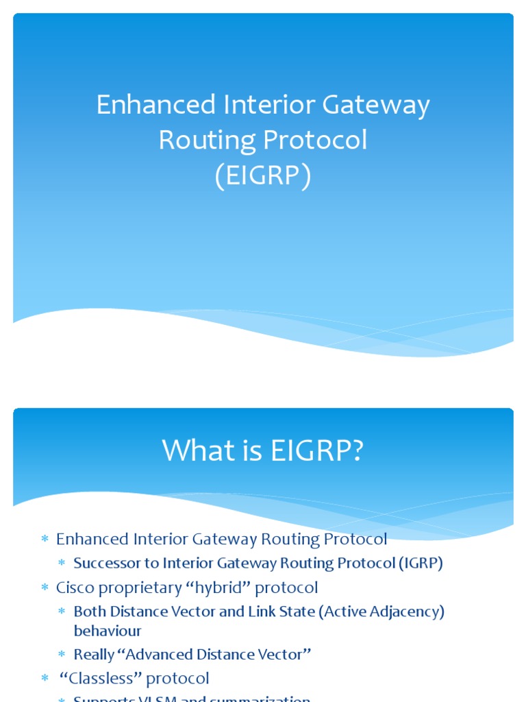 03 - Enhanced Interior Gateway Routing Protocol | PDF | Routing ... 03 - Enhanced Interior Gateway Routing Protocol | PDF | Routing ...