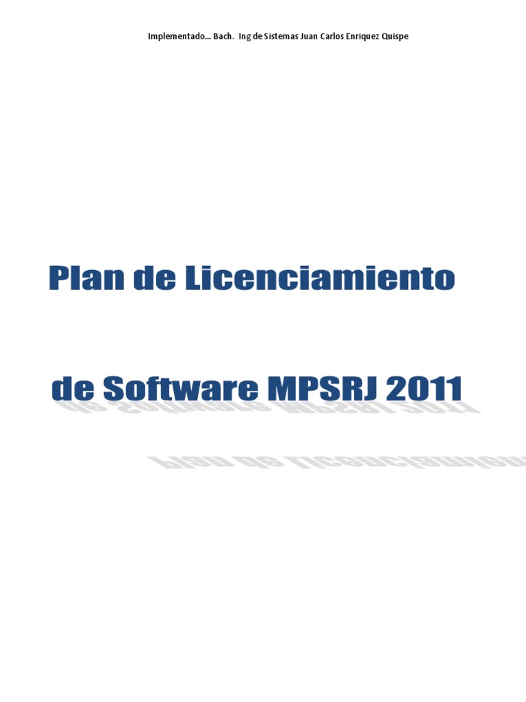 Plan de Licenciamiento de Software | PDF | Windows XP | Microsoft