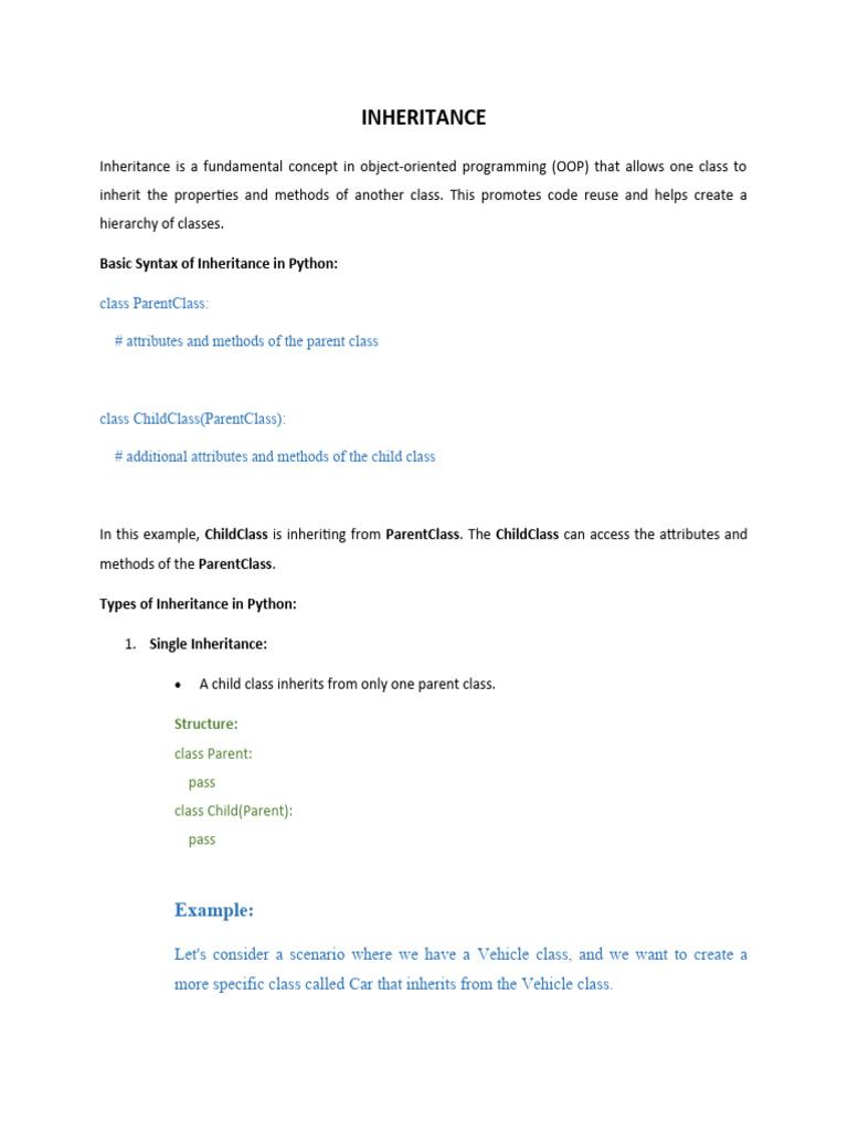 Inheritance | PDF | Class (Computer Programming) | Inheritance (Object Oriented Programming)