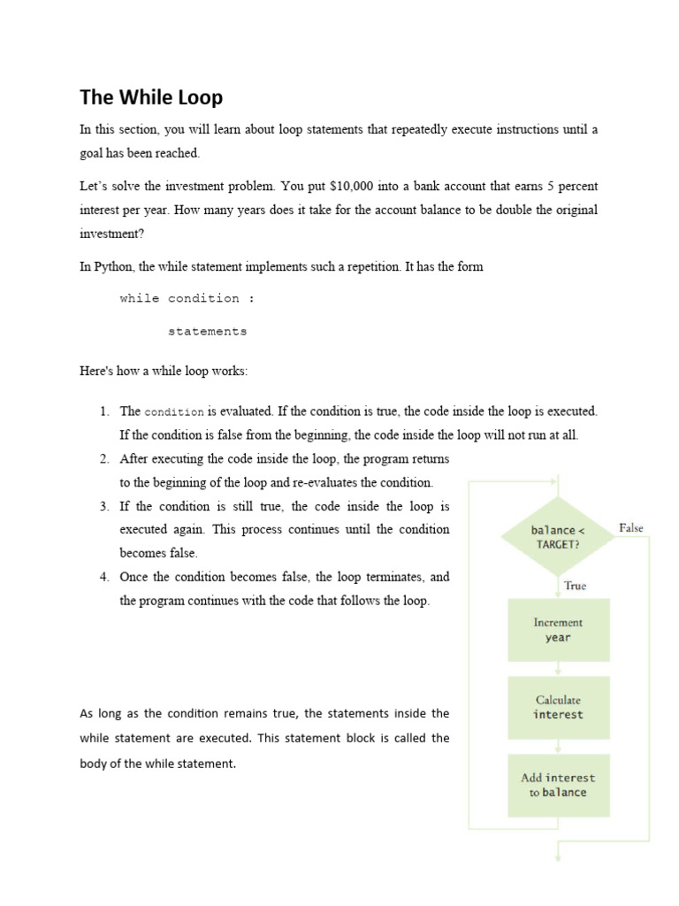 The While Loop | Download Free PDF | Control Flow | Computing