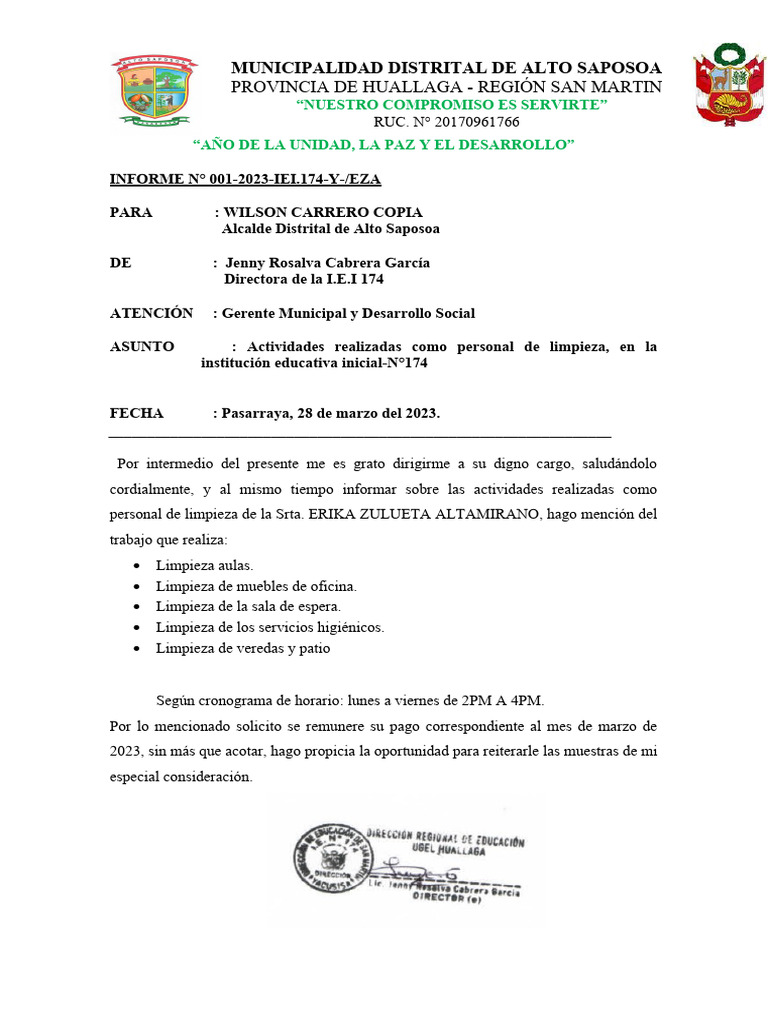 Modelo de Informe Trabajo | PDF