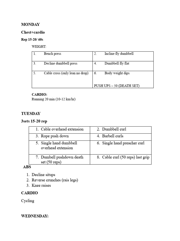 Gym Routine Pdf