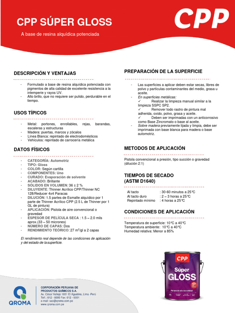 CPP Super Gloss | PDF | Pintar | Química