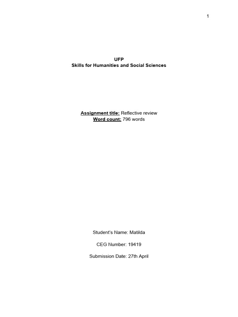 Reflective Review For Submission 0427 | PDF