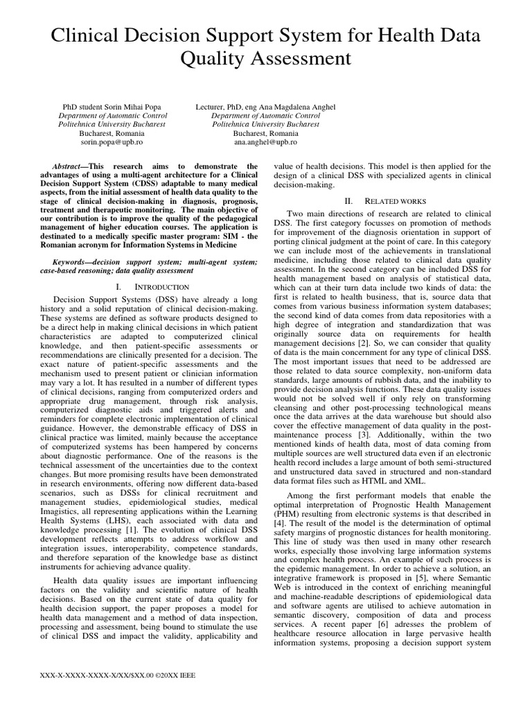 CSCS24 Paper 20 y | PDF | Decision Support System | System