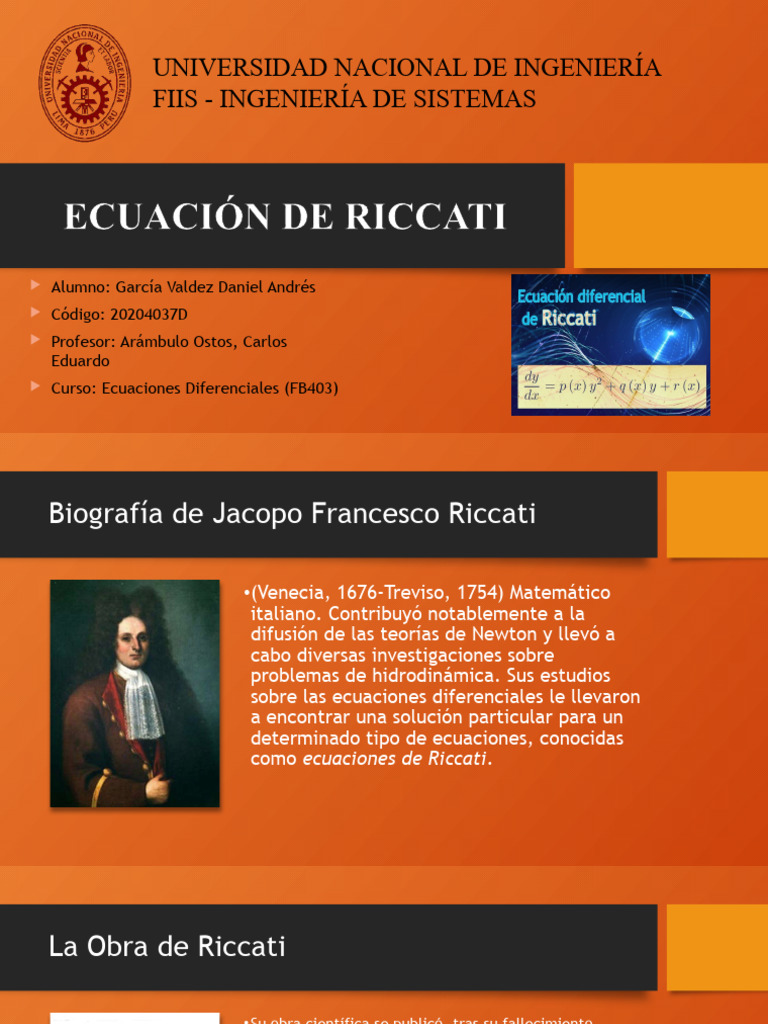 Ecuación de Riccati - García Valdez Daniel | PDF