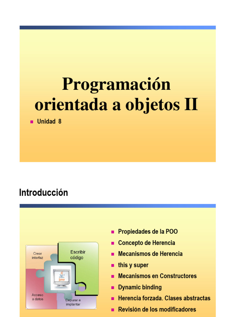 U8. - Programacion Orientada A Objetos II | PDF | Herencia (Programación Orientada a Objetos ...