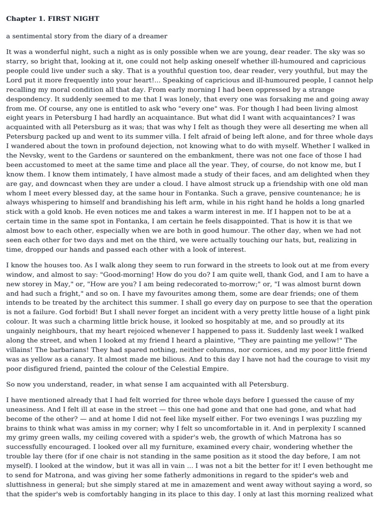 White Nights | PDF | Dream | Laughter