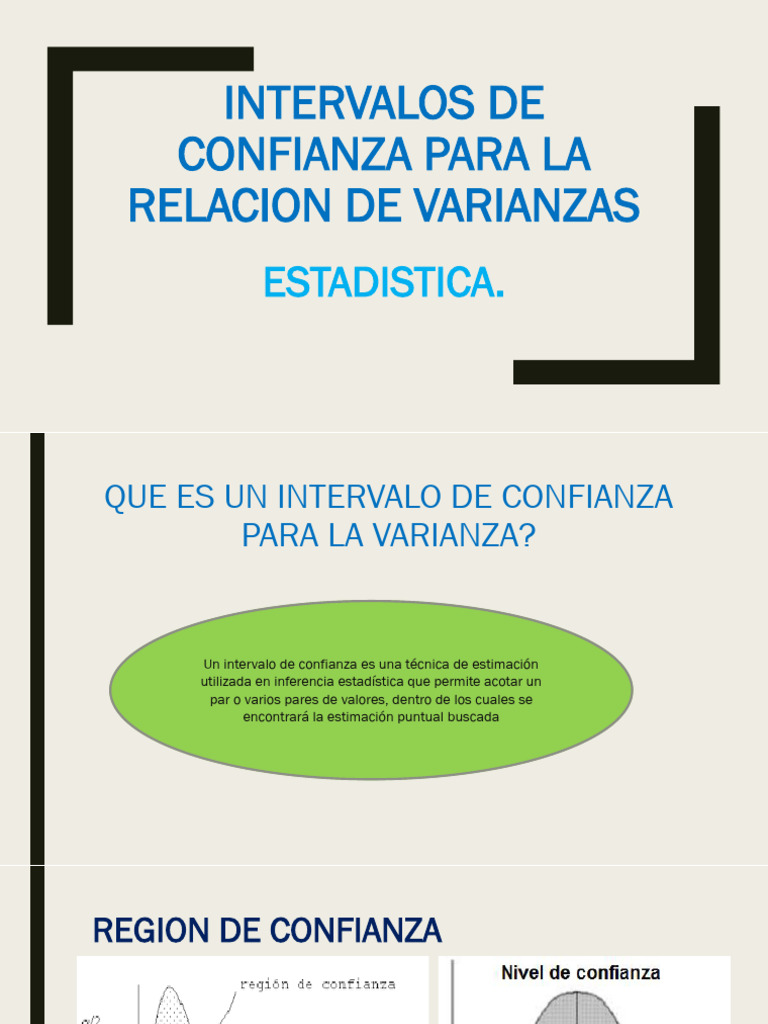 Intervalos de Confianza para La Relacion de Varianzas | PDF | Intervalo de confianza | Muestreo ...