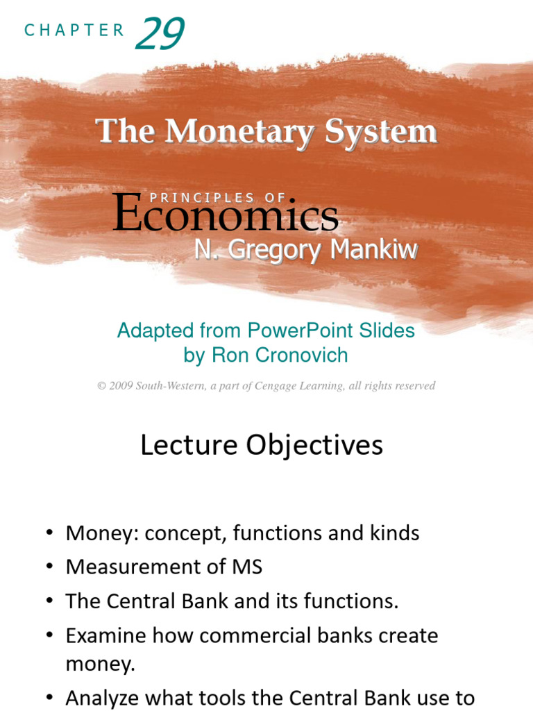 Lec5 - Chap29 - Monetary System | PDF | Money Supply | Money