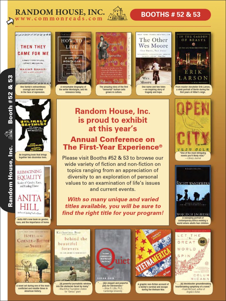 First-Year Experience® 2012 Random House, Inc. Titles On Display | PDF ...