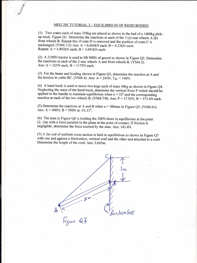 MEG 205 - Tutorial 3 | PDF