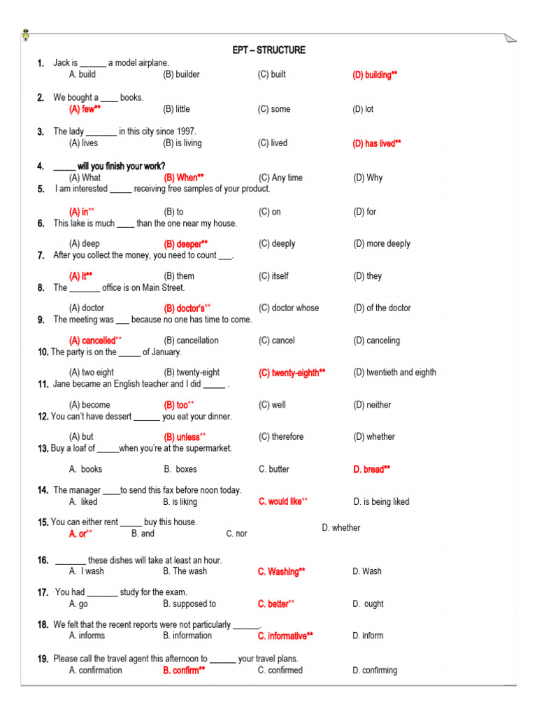 EPT Reviewer Answer Key | PDF | Teachers | Wheat