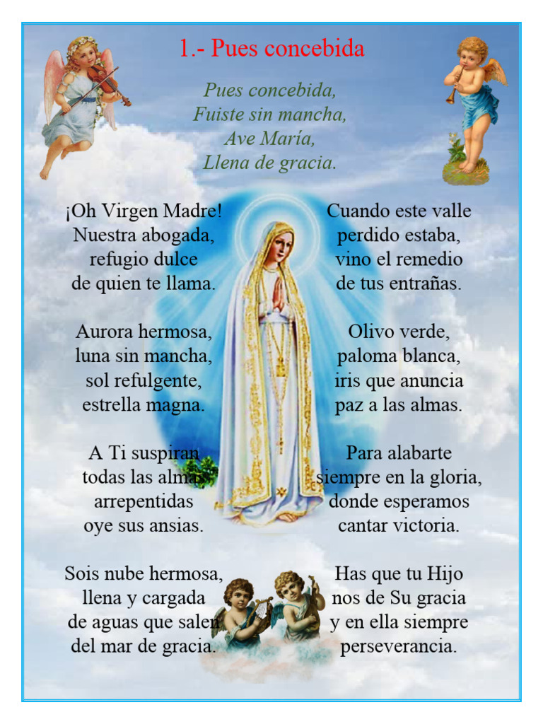 Cantos A La Purísima | PDF | María, madre de Jesús | Intercesión