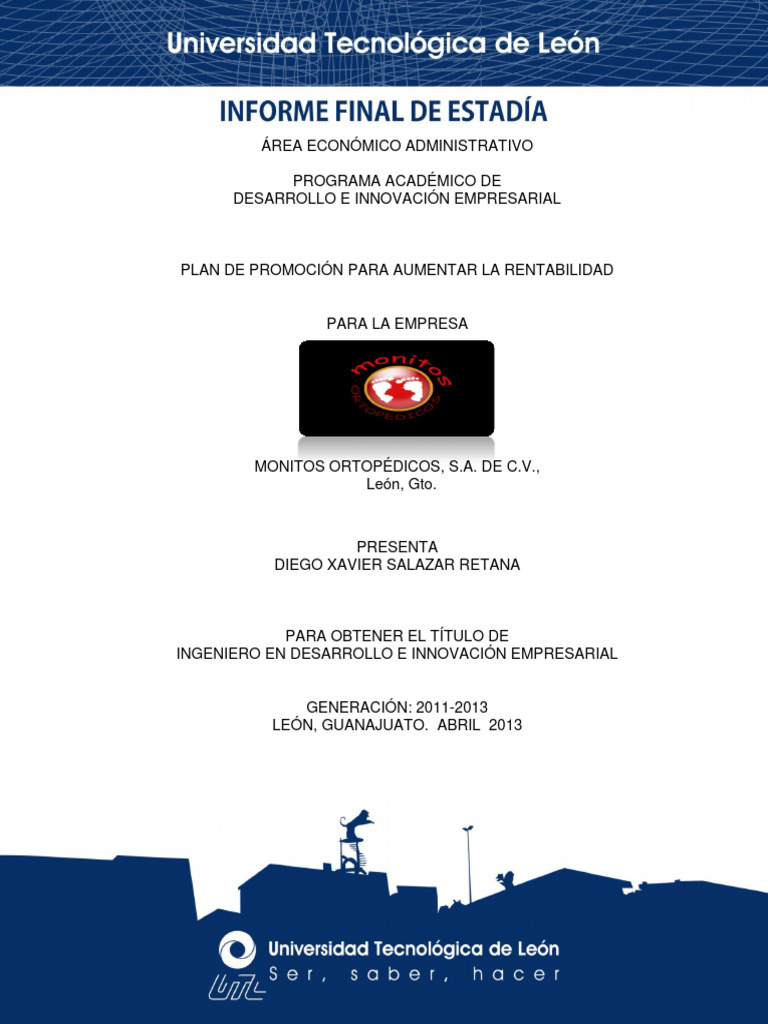 Informe Final de Estadias Ingnieria. Plan de Promoción | PDF | Marketing | Análisis FODA