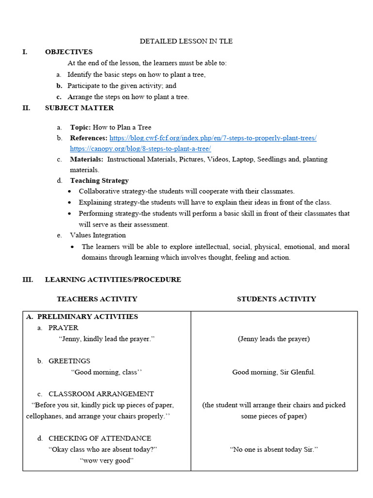 Detailed Lesson in Tle | PDF | Mulch | Learning