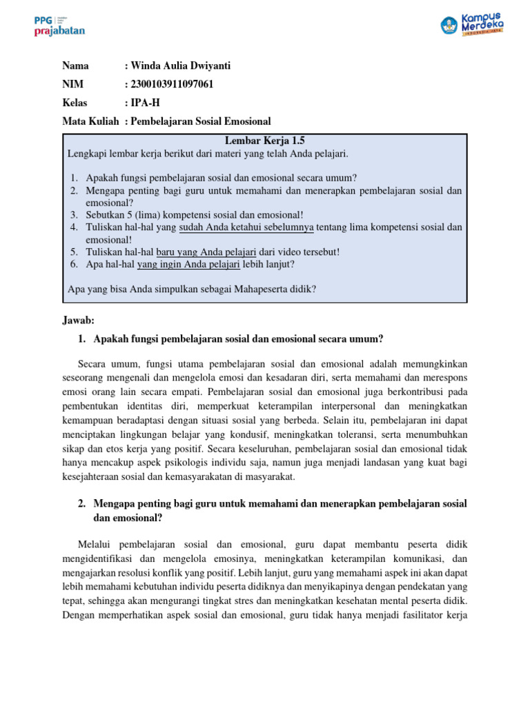 Winda Aulia Dwiyanti - T1 - Eksplorasi Konsep Slide 3 - PSE | PDF ...