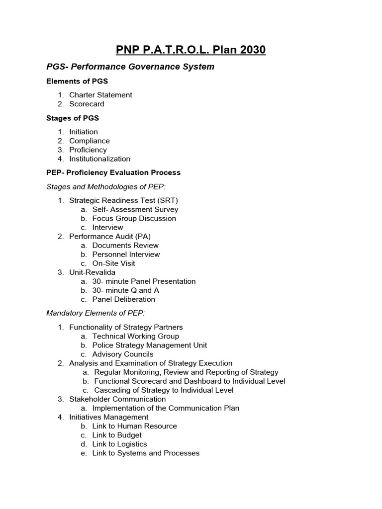 PNP Pep Booklet | PDF | Governance | Strategic Management