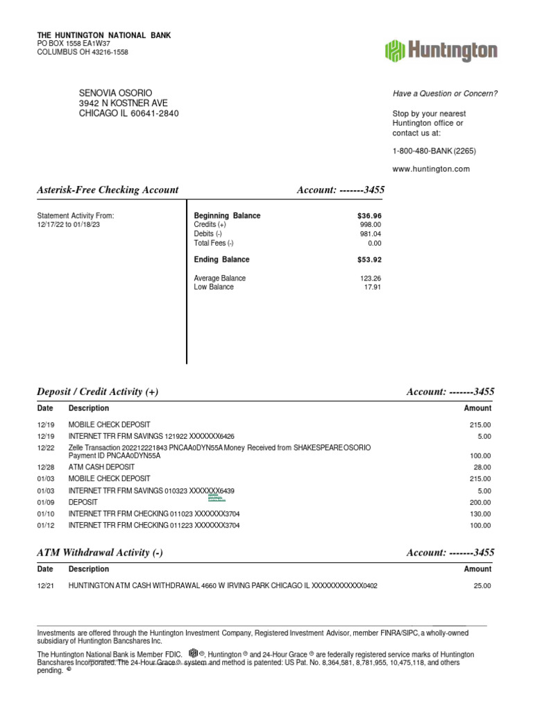statement_2022-12-17 | PDF | Overdraft | Transaction Account