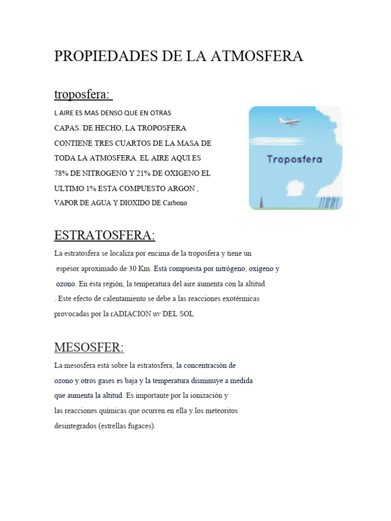 PROPIEDADES DE LA ATMOSFERA | PDF
