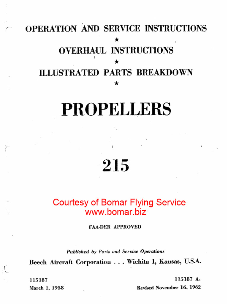 Beech Prop 215-Manual | PDF | Propeller | Gear