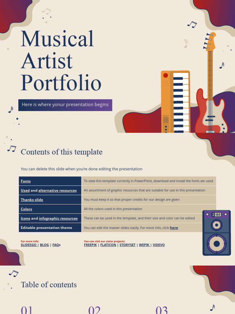 Musical Artist Portfolio by Slidesgo | PDF | Creativity | Graphic Design