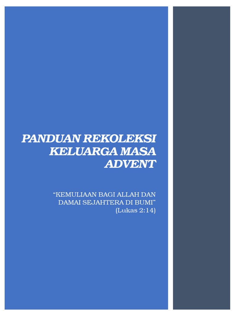 Panduan Rekoleksi Keluarga - Masa Advent 2023 | PDF