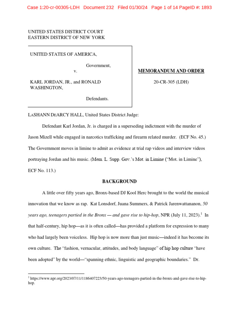 Ruling From Judge LaShann DeArcy Hall Regarding The Murder of Jam ...
