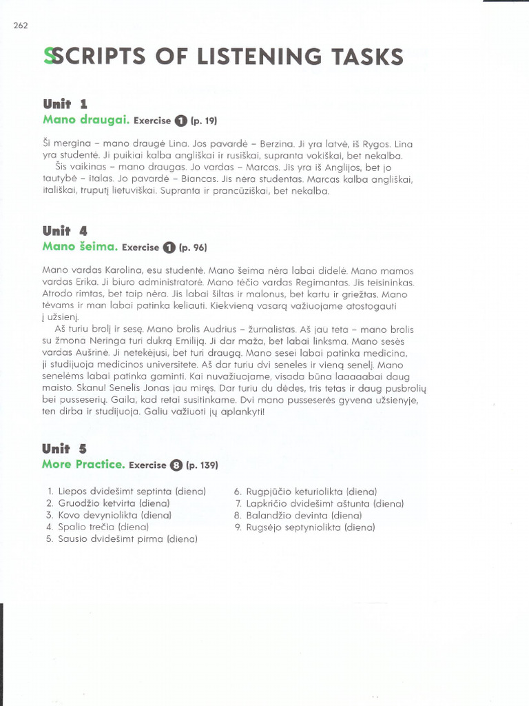 Scripts of Listening Tasks | PDF