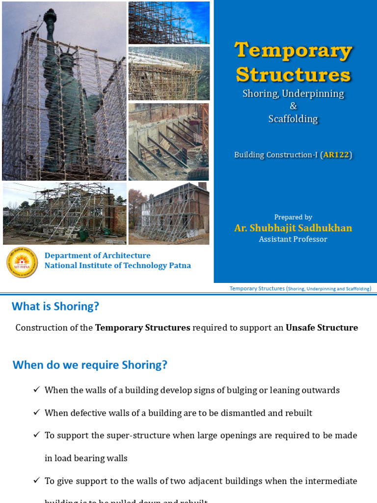 Building Construction-I-Unit 2 | PDF | Scaffolding | Components