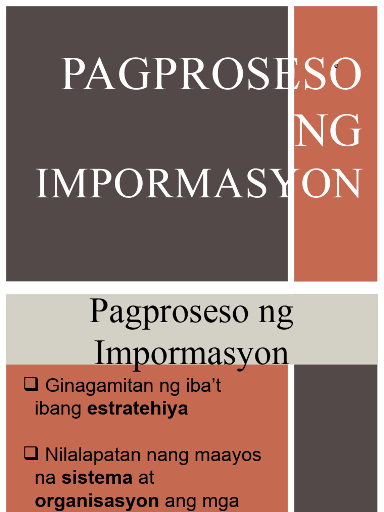 Pagproseso NG Impormasyon | PDF