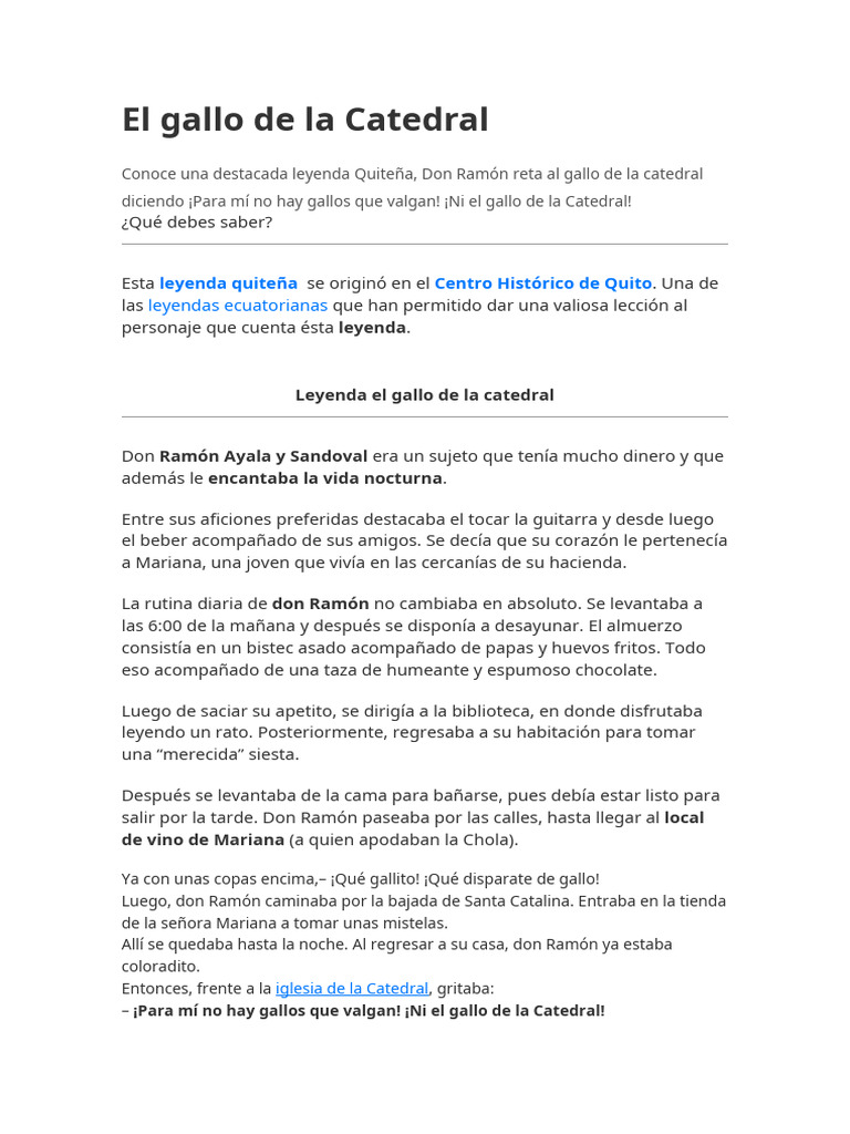 El Gallo de La Catedral | PDF