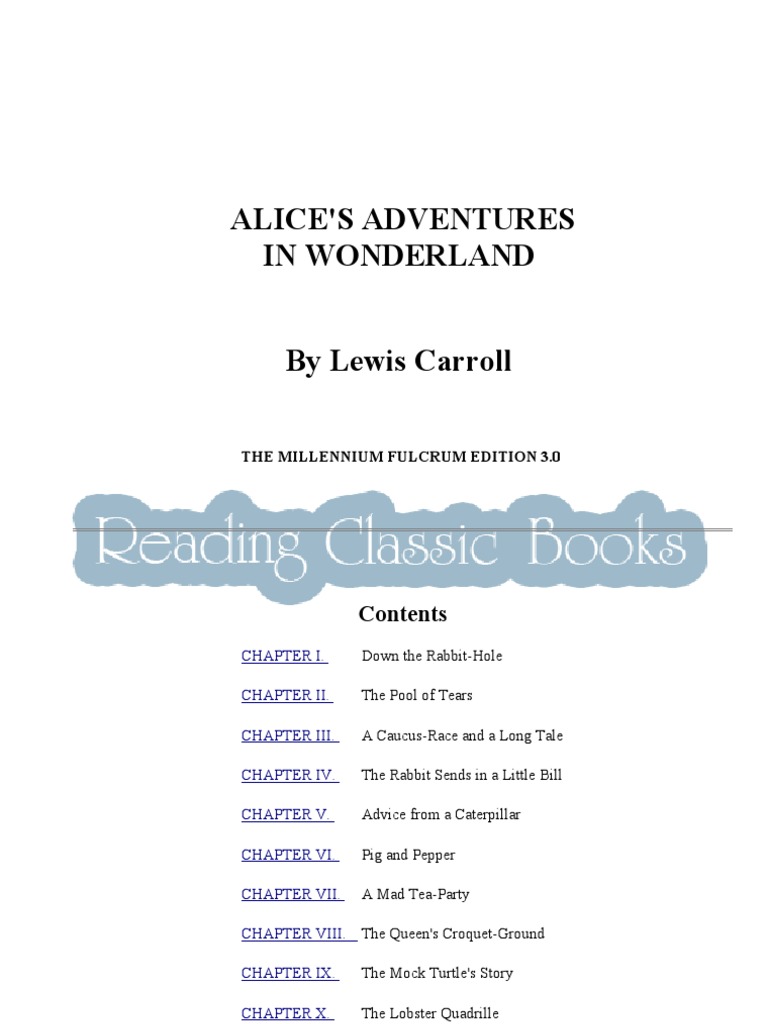 Alices Adventures in Wonderland by Lewis Carroll | PDF | Nature
