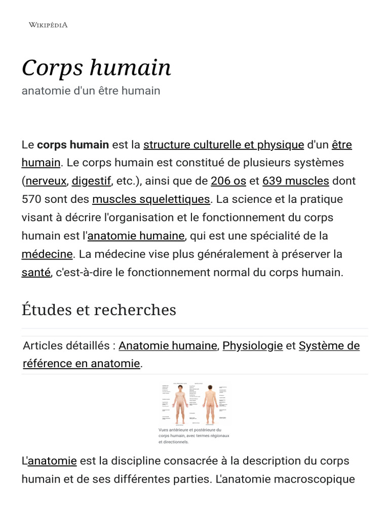 Anatomie et composition du corps humain | PDF | Corps humain | Chimie