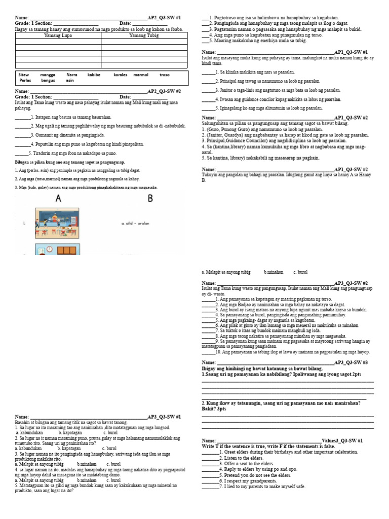 3Q-SEATWORK IN AP | PDF