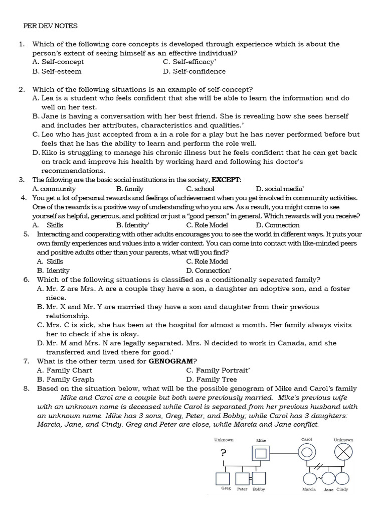 Per Dev Notes | PDF | Self Esteem | Self Concept