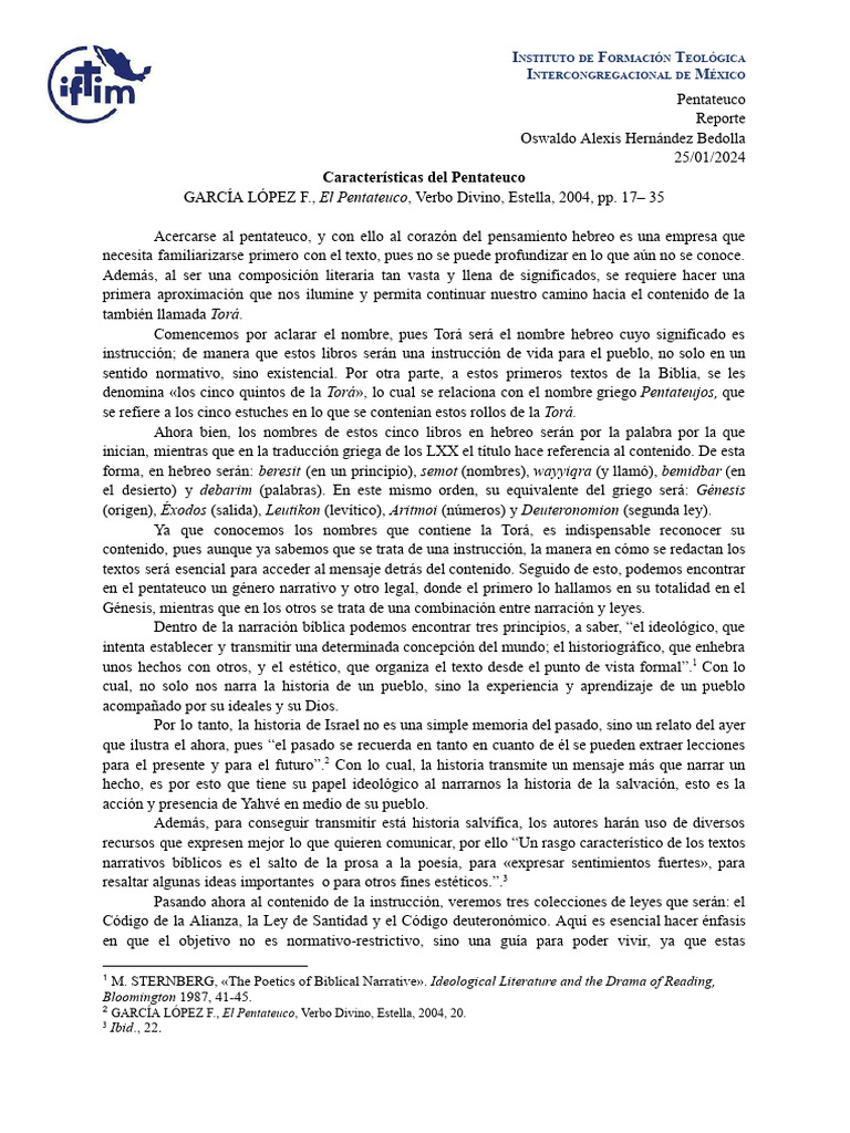 Características Del Pentateuco | PDF | Tora