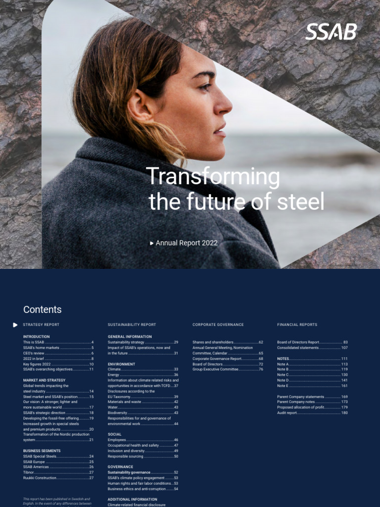 SSAB 2022 | PDF | Steelmaking | Sustainability