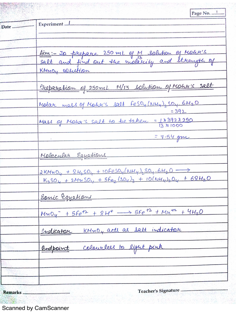 Chemistry Practicals PDF | PDF Chemistry Practicals PDF | PDF