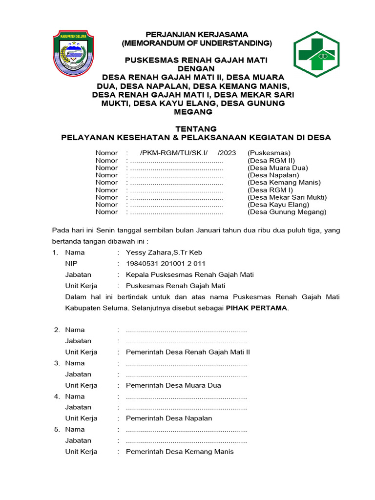 Mou Desa Wilker PKM-RGM | PDF