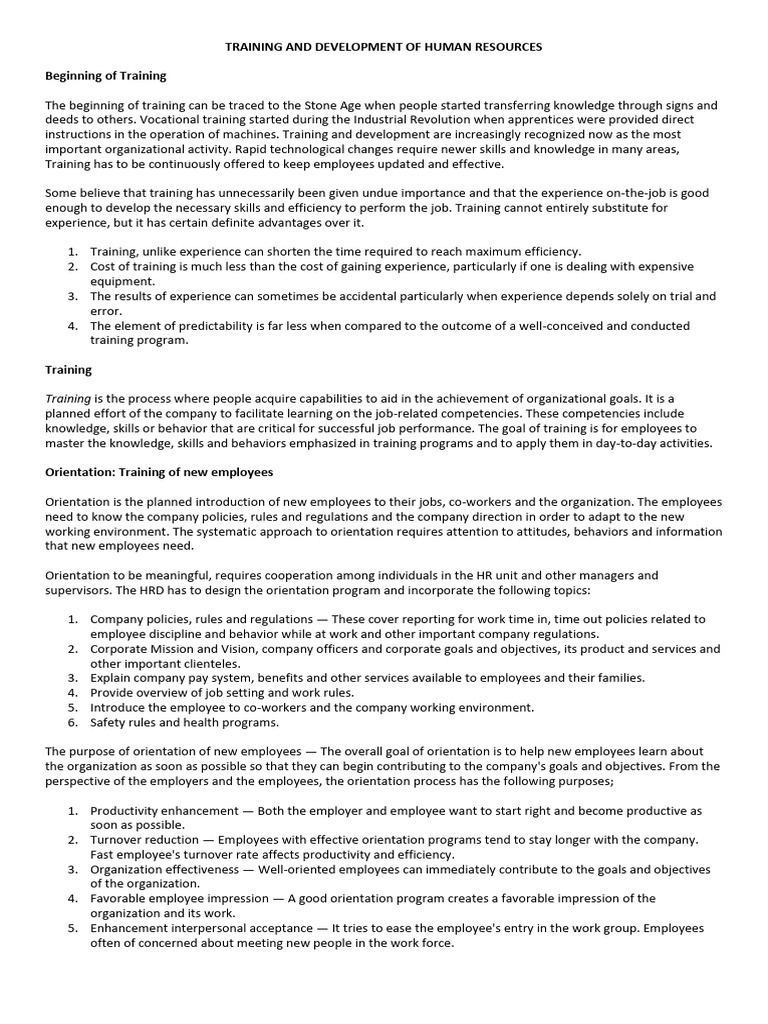 Module 5 Training and Development of Human Resources | Download Free PDF | Learning ...