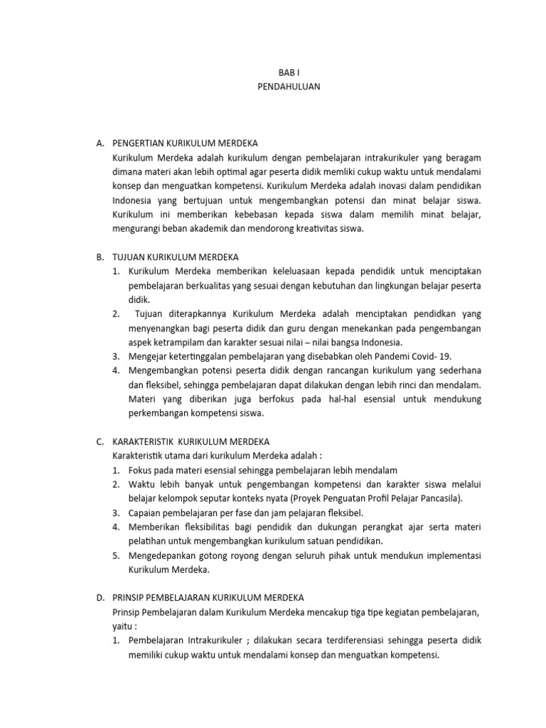 Panduan Kurikulum Merdeka 2023 | PDF